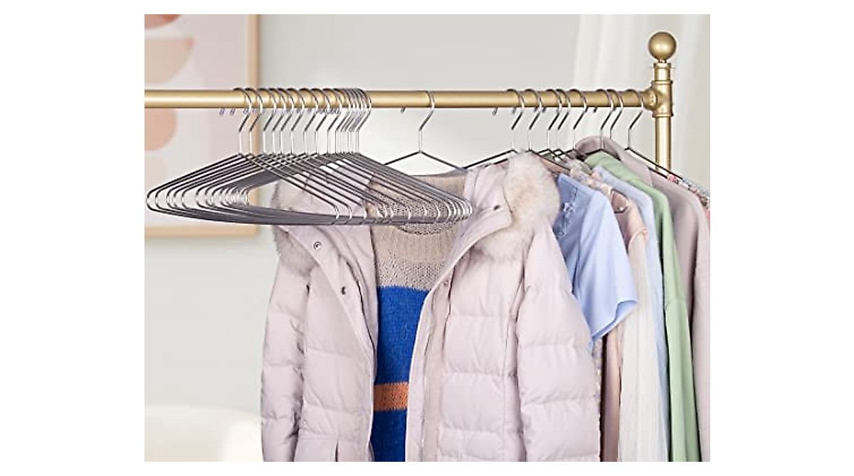 SLEEPING LAMB 100 Pack Heavy Duty Stainless Steel Hangers