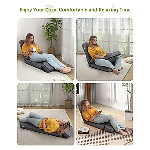 VLIVE Convertible Sleeper Sofa Chair - Adjustable Single Couch with Table & Pillow, Multifunctional Folding Chair Bed for Living Rooms, Bedroom, Small Apartment and Studios, Grey