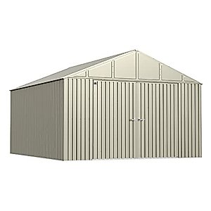 Arrow Shed Elite 12' x 14' Outdoor Lockable Gable Roof Steel Storage Shed Building, Cool Grey