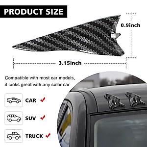 Ouzorp 10Pcs Air Vortex Generator Carbon Fiber Pattern Diffuser Shark Fin Set Kit Compatible with Spoiler Roof Wing Pointed