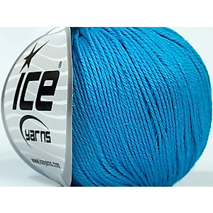 Lot of 8 Skeins Ice Yarns Baby Cotton (100% Giza Cotton) Yarn Blue
