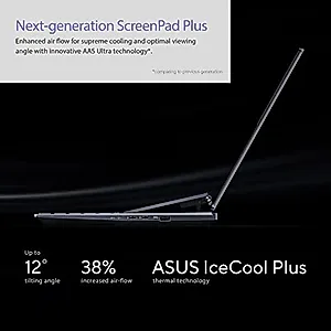 ASUS Zenbook Pro 14 Duo 14.5” 16:10 Touch Display, 120Hz Refresh Rate, ScreenPad Plus, Intel i9-13900H CPU, NVIDIA® Geforce RTX 4060, 32GB RAM, 2TB SSD, Windows 11 Home, Tech Black, UX8402VV-PS96T