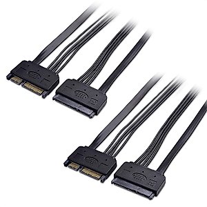 Cable Matters 2-Pack 22-Pin Power and Data SATA Extension Cable - 20 Inches