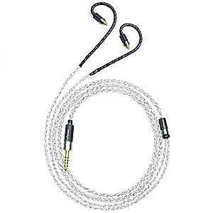 GUCraftsman 5N OFC Silver Plating+Graphene Mixed Braid Earphone Replacement Cables for AKG N30 N40 N5005 (3.5mm Stereo Plug)