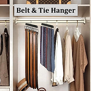 Hoomast Belt Hanger Belt Organizer Tie Rack Tank Top Bra Hanger Tie Hanger Bra Organizer for Closet with 14 Hooks,Upgraded 360°Rotating,Space Saver for Tank Top, Underwear & Tie 1pcs Storage
