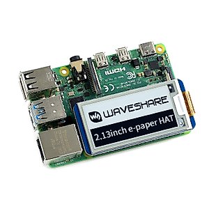 waveshare TOP1 2.13inch e-Paper Display HAT for Raspberry Pi Black/White Electronic Ink Display Screen 250x122 Resolution Supports Partial Refresh 3.3V/5V