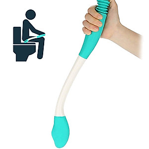 Toilet Aids Tools For Wiping, Long Reach Comfort Wipe, Long Handle Reach Comfort Bottom Wiper Holder Butt Wipes Tissue Grip Self Wipe Aid Helper For Limited Mobility Disabled Arthritis Shoulder