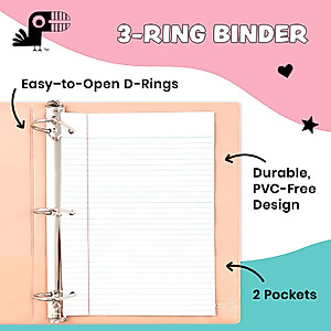 Yoobi 2 Inch Binder Set – 3-Ring Binders with 2 Pockets – Perfect for School or Office – Holds up to 500 Sheets – 4 Pack – Solid Multicolor Variety