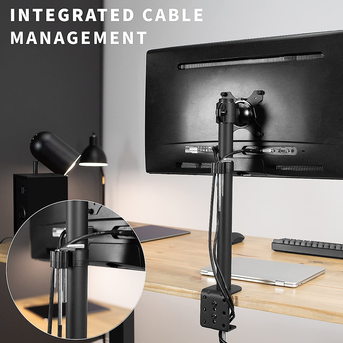 VIVO Single Ultrawide Monitor Fully Adjustable Desk Mount Stand for 1 LED LCD Ultra-Wide Screen up to 38 inches, STAND-V101A