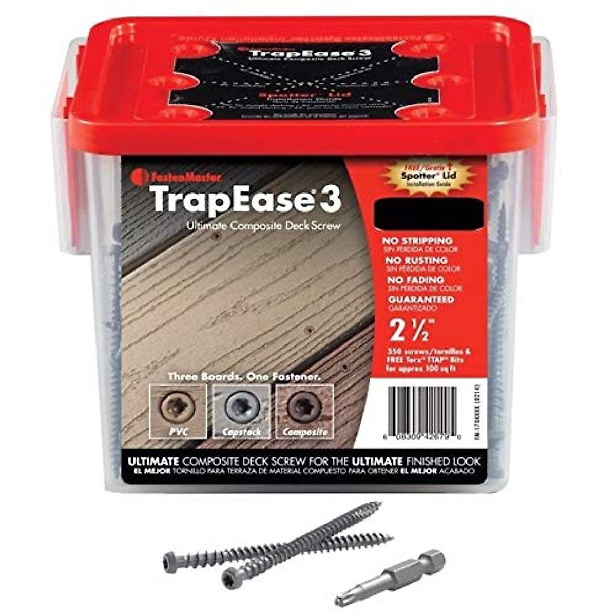 TrapEase 3 Deck Screw 2-1/2" (350) Screws (Island Mist)