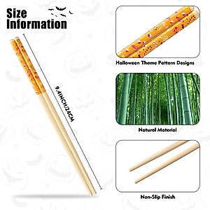 Halloween 50 Pairs 9.4Inch Bamboo Disposable Chopsticks - Sleeved and Separated, Party Gifts