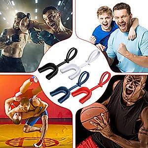 Seematn 40 Pcs Strapped Mouth Guard Football Mouthguard with Strap Youth Boxing Sports Mouthpieces Adult Youth Kids Mouthguard for Basketball Lacrosse Hockey Wrestling