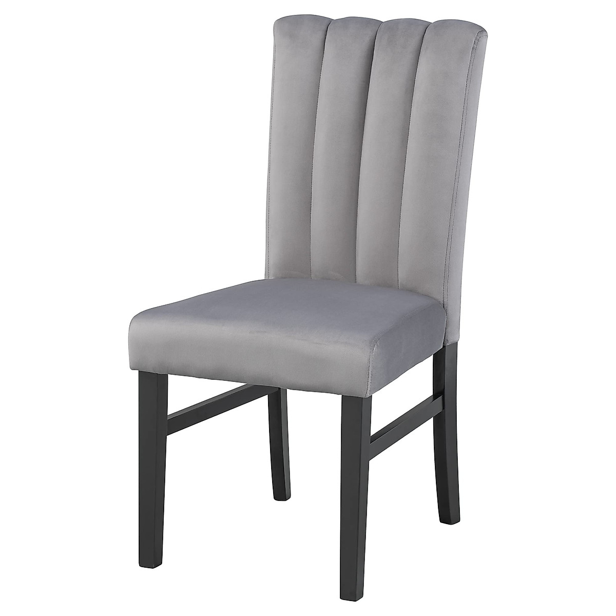 Penifun 6 Pieces Set, Rectangular Marble Veneer Table and 4 Flannelette Upholstered Dining Chairs & Bench, Kitchen Living Room Furniture Elegant Style,White+Gray