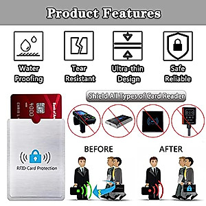 RFID Blocking Sleeves, RFID Card Holder Credit Card Sleeves RFID Identity Card Protector Holder for Credit Cards Identity Theft Protection Secure Sleeve for ID Cards, Debit Card in Pocket - 10 pack