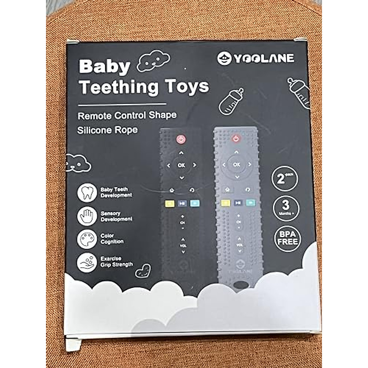 Yoolane Baby Teething Toys Silicone Teethers for Babies 3-24 Months Remote Control Shape Teething Relief Chew Toy for Toddler Infant Boy Girl BPA Free Freezable Newborn Stuff Essentials Gift, 2 Pieces