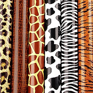 hriaitui 6 Pack Birthday Gift Wrapping Paper Sheet Folded Flat Leopard Animal Prints Pattern Traditional Gift Box Wrap for Graduation Birthday 70 X 50cm