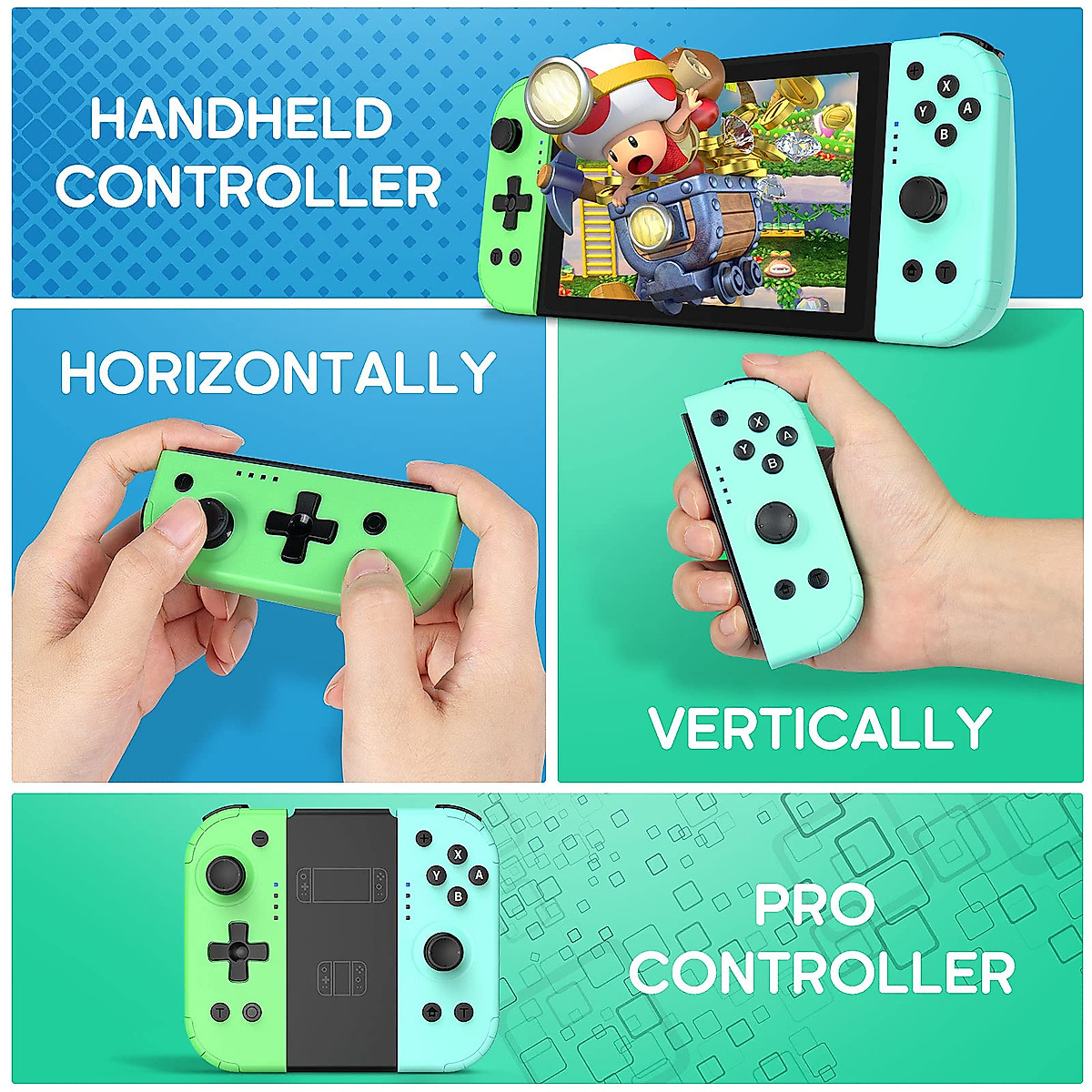 Joy Con for N-Switch/Switch Lite, FOCOLABU Switch Joy Pad Controller with Wake-up Function, Turbo, Motion Control & Dual Vibration, Gamepad Joystick Replacement for N-Switch Console