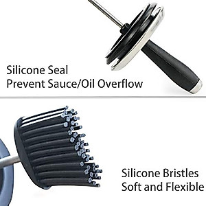 Sauce Pot and Basting Brush Pot Set Grill Gadgets for Men Grilling Smoking Meat Accessories Outdoor BBQ Gifts Kitchen Tools for Cooking Barbecue Pastry Baking Party Cakes Desserts