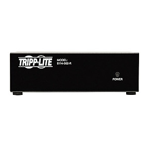 Tripp Lite 2-Port VGA Splitter with Signal Booster High Resolution Video, 350MHz, 2048x1536 (HD15 M/2xF)(B114-002-R)