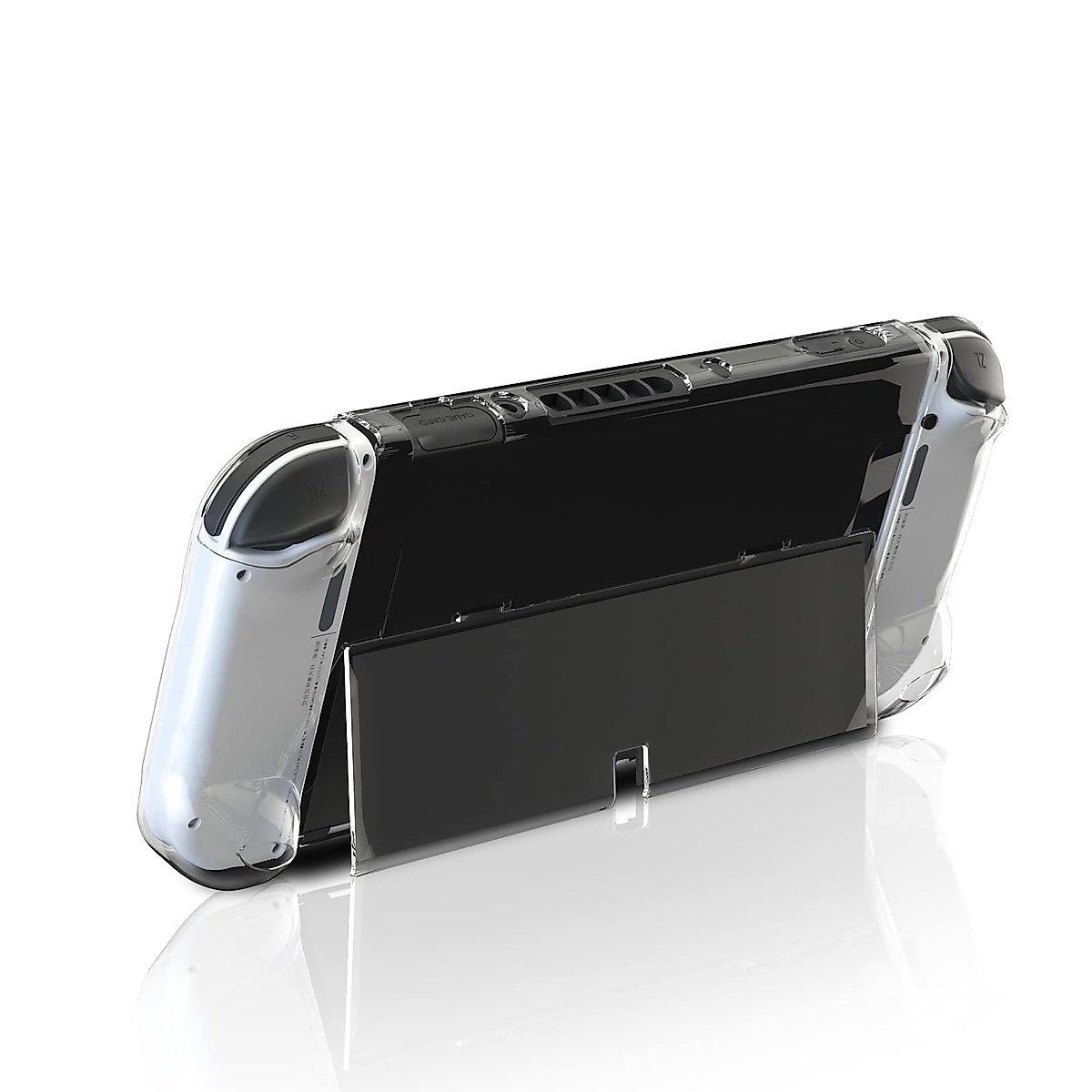 Switch OLED Protective Case, Switch OLED Hard Shell Case with Tempered Glass Screen Protector and 4 Thumb Grips