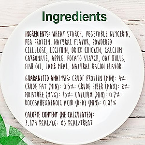 Nylabone Healthy Edibles Puppy Natural Long Lasting Dog Chew Treats Lamb & Apple Small/Regular (12 Count)