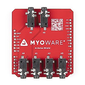 MyoWare 2.0 compatible with Arduino Shield- Connect to your compatible with Arduino R3 board & your MyoWare 2.0 Muscle sensor- Connect up to 6 sensors and/or link shields using TRS to TRS audio cables