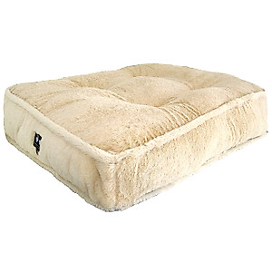 Bessie and Barnie Mid Shag Natural Husky Luxury Extra Plush Faux Fur Rectangle Pet/Dog Bed (Multiple Sizes)