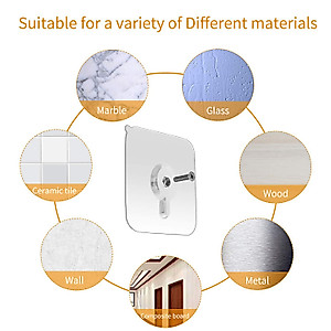 8-Set Adhesive Screws Wall Mount Hanging Nails No-Trace No Drilling Stick-on Sticky Screw with 3 Different Size Screw for Bathroom Kitchen Storage Room Tile Wall Shower Room