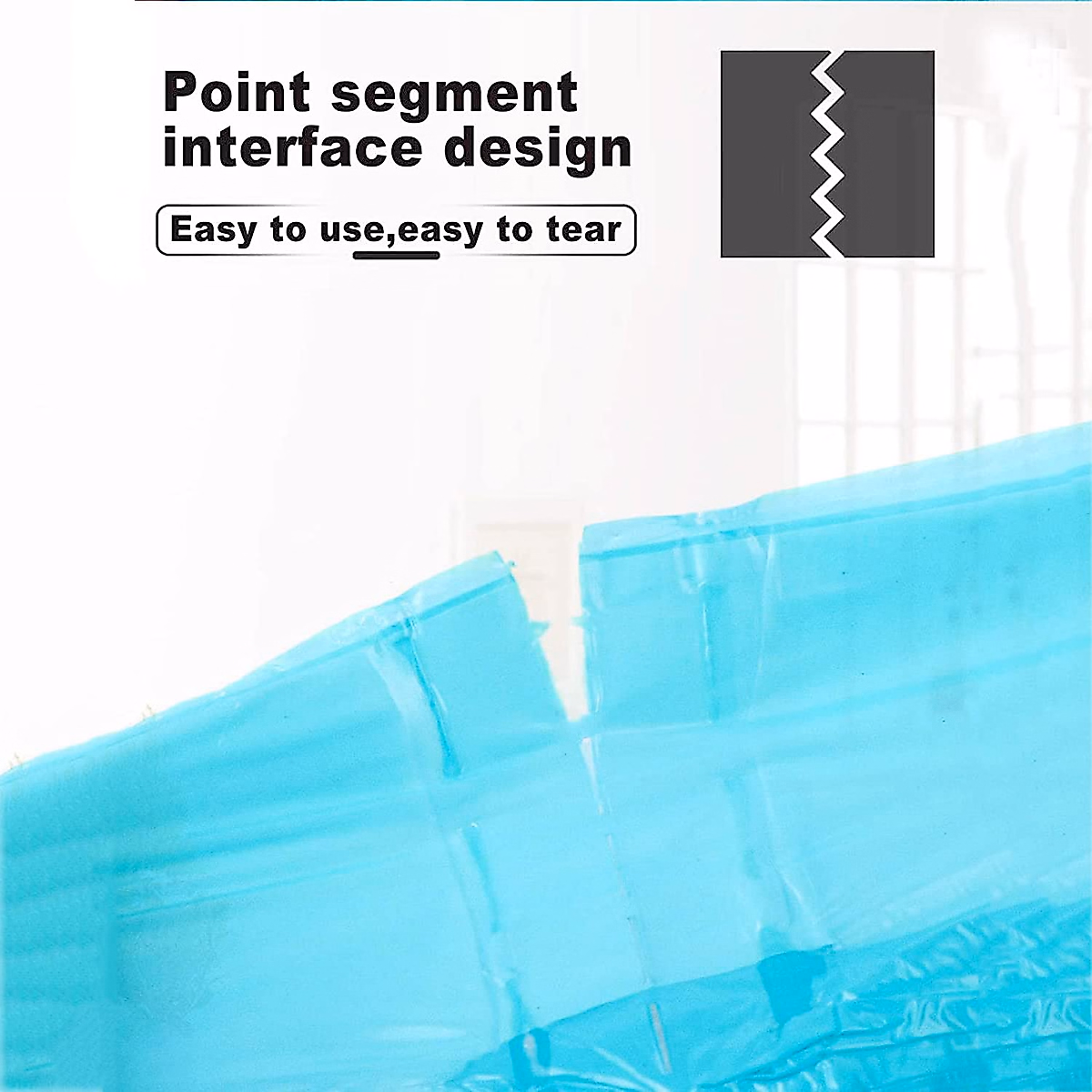 Small garbage bag, 0.8-1.2 gallon drawstring garbage bag, garbage bag lining, super strong 60 count for household, kitchen, office, car (blue, 0.8-1.2 gallons (60 count)(Hook inside the bag)