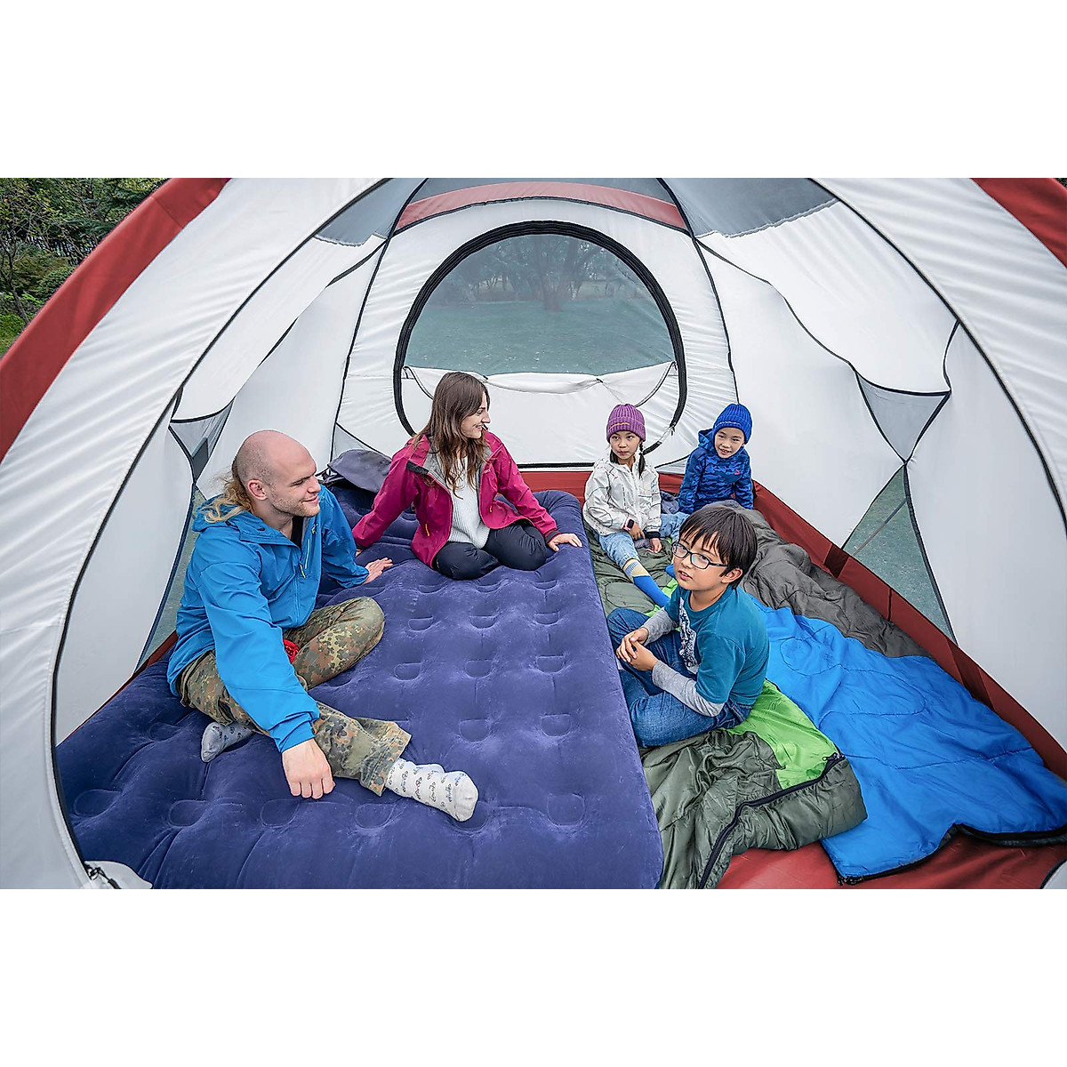 KAZOO Waterproof Camping Tent 4 Person Family Backpacking Tents 4 People Lightweight Hiking Tents 4 Man Aluminum Frame Double Layer