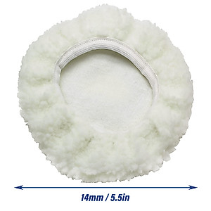 Bonsicoky 6 PCS Car Polishing Bonnet Buffing Pad Lamb Fleece Buffing Pad Cover for 5" - 6" Car Polisher, White