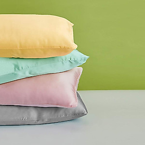 FLXXIE 2 Pack Zippered Satin Toddler Pillowcases, 13x18 Inches, Luxury and Silky Soft Travel Zip Pillow Cases for Boys and Girls, Navy Blue