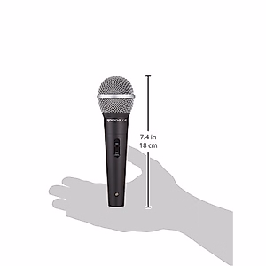 Rockville High-End Metal DJ Handheld Wired Microphone Mic w (2) Cables (RMC-XLR), Black