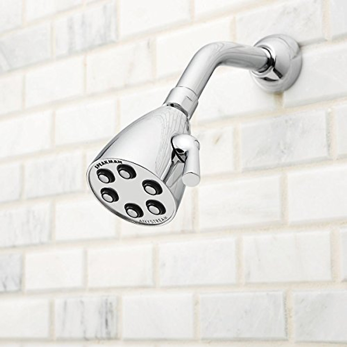 Speakman S-2252 Signature Icon Anystream Adjustable High Pressure Shower Head-1.75 GPM Solid Brass Replacement Bathroom Showerhead, Polished Chrome, 2.5