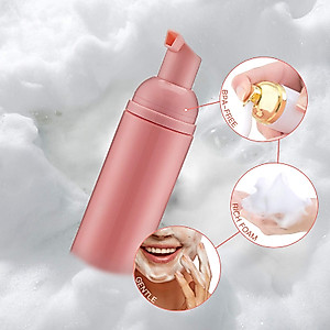 Tekson Foam Pump Bottle (Pink), Empty Travel Size Foam Dispenser Pump for Soap Shampoo, Lash Cleanser(60ml, 3PCS)