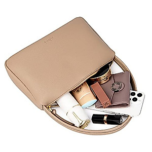 Minimalist Women Shoulder Noble Litchi Grain Leather Handbags and Purses Ladies Tote Bag Khaki