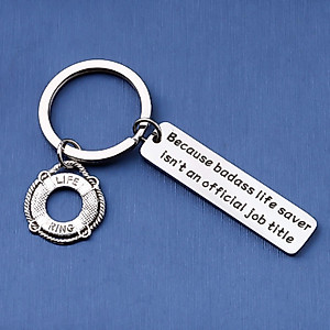 bobauna Lifebuoy Keychain Appreciation Gift For Life Saver Life Ring Preserver(badass lifesaver keychain)