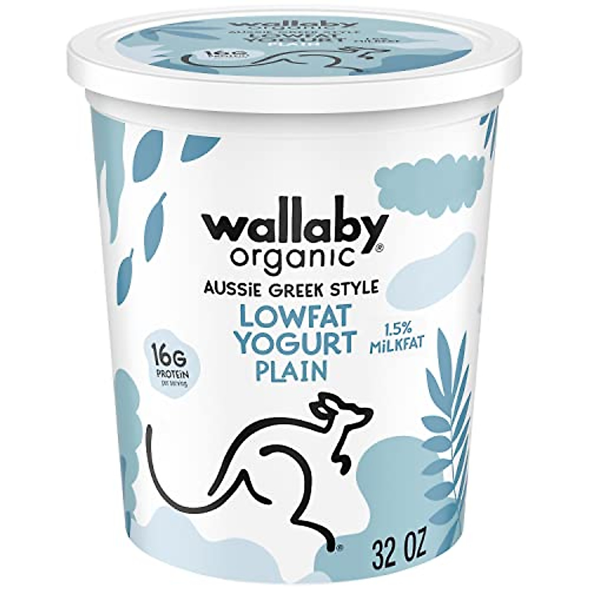 Wallaby Organic Aussie Greek Low Fat Yogurt, Plain, 32 oz. USDA Organic