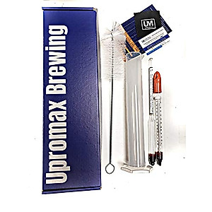 Upromax Hydrometer Alcohol Meter Test Kit: Distilled Alcohol 0-200 Proof Deluxe Set Traceable Alcoholmeter with Glass Jar for Proofing Distilled Spirits