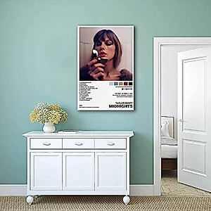 TETOYA Midnights Poster Home Decor Music Album Posters Pop Singer Canvas Wall Art Hanging Picture Print Bedroom Decorative Painting Fans Souvenir Collection Gift 12x18in Unframe