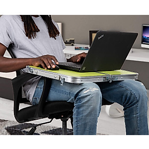 Mind Reader Lap Desk Laptop Stand, Bed Tray, Collapsible, Dorm Room, Portable, Dorm, MDF, Metal, 23.5" L x 16" W x 10" H, Green