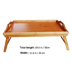 Garneck 1pc Folding Tray Bamboo Serving Tray Tea Set Tray Durable Bamboo Tray Home Decor Tray Decorative Tray Easy to Clean Tray Dinner Plate Tea Tray Coaster Platter Coffee Table