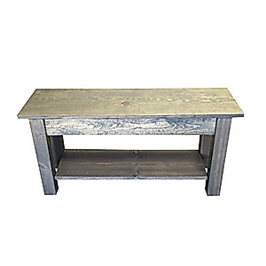 Cape Cod Rustic Farmhouse Bench with Shelf