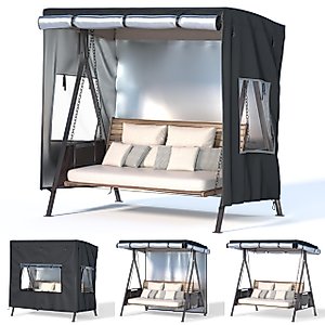 TBNO Outdoor Swing Cover,Patio Swing Chair Cover,Garden Hammock Glider Chair Cover,Can be Used Without Disassembly,Black (68”x45”x61”)