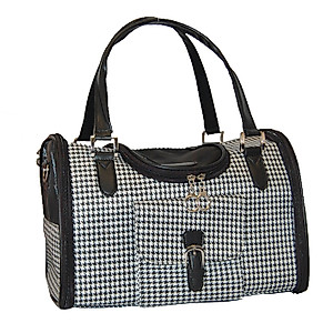 Anima Houndstooth Print Travel Carrier, 13-Inch by 7-Inch by 9-Inch, Small