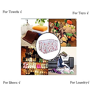 MAIZMZ Rectangular Storage Basket Collapsible Organizer Bin Thick Toy Box for Organizing Home/Dorm/Kitchen/Pet/Office/Closet/Shelf/Gift Baskets(rose)