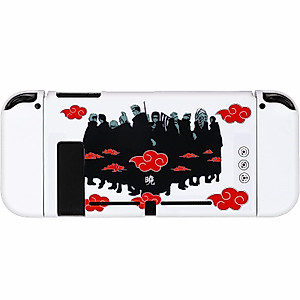 Dockable Protective Case Compatible with Switch, Hard Shell Case Cover for Switch and Joy-Con Controllers with 4 Thumb Grips (Cartoon)
