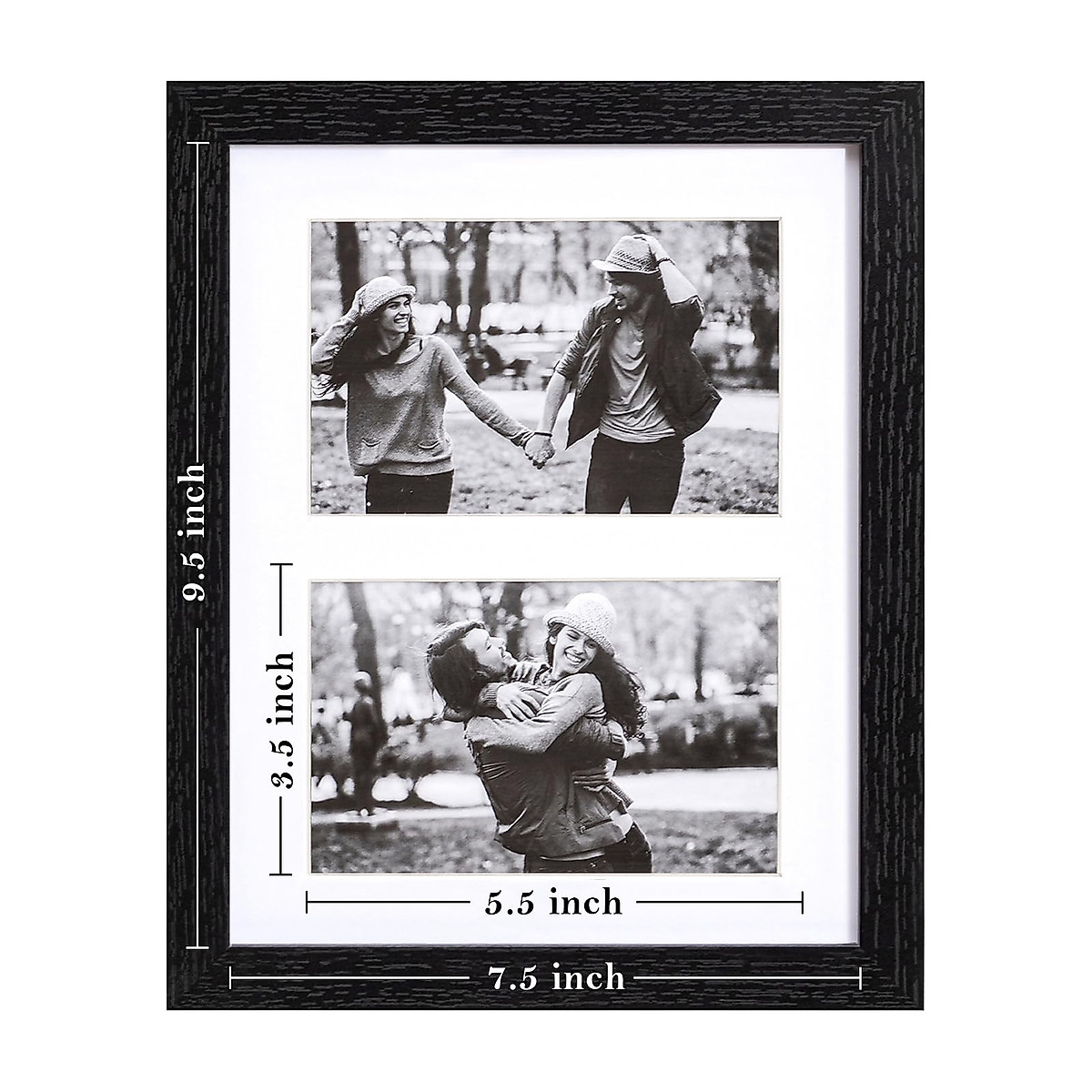 eletecpro 8x10 Collage Picture Frame with 1 Mat Display 2Pcs 4x6 Double Photos or 1Pc 8x10 Picture without Mat Picture Frames Collage Wall Decor Wall & Tabletop Photo Frame with Stand