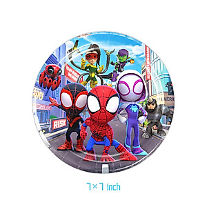 GYSIXGAOSU 40pcs Spidey and His Amazing Friends Party Supplies include 20 plates, 20 napkins for the Spidey birthday party Decoration
