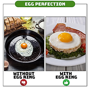 Large 3.5" Nonstick Egg Rings Set of 4, Round Crumpet Ring Mold Shaper for English Muffins Pancake Cooking Griddle - Portable Grill Accessories for Camping Indoor Breakfast Sandwich Burger